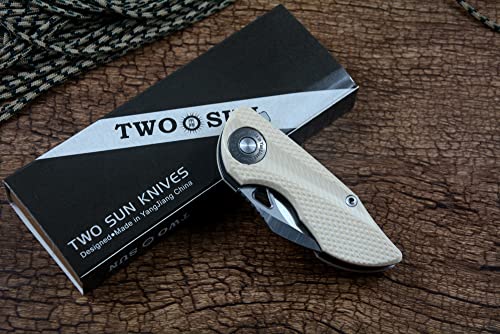 TWOSUN Pocket Knife Utility Folder 14C28N Satin Blade Resin Handle TS314