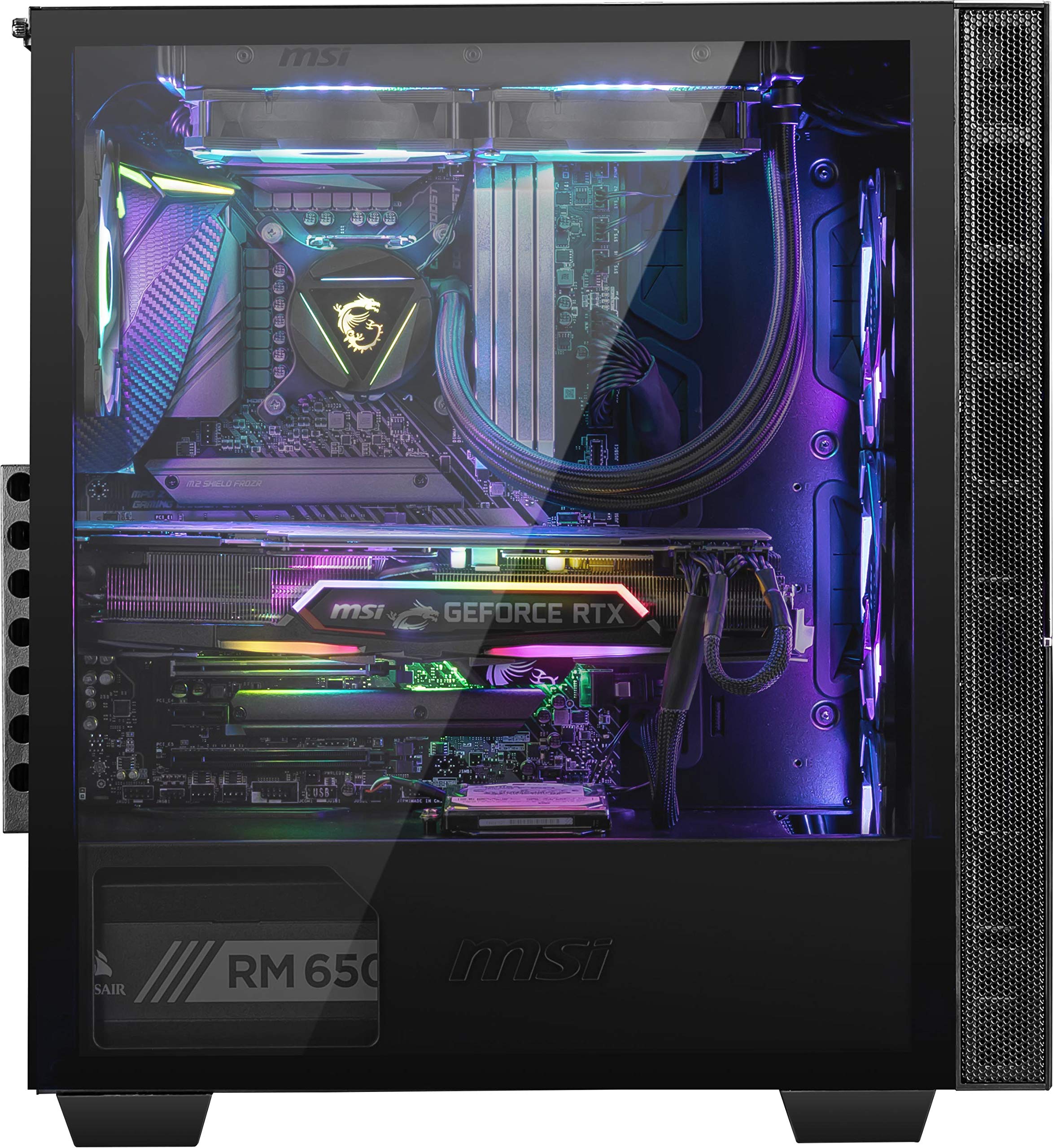MSI MPG Series SEKIRA 100R, Premium Mid-Tower Gaming PC Case: Tempered Glass Side Panel, Liquid Cooling Support up to 360mm Radiator, Two-Tone Design