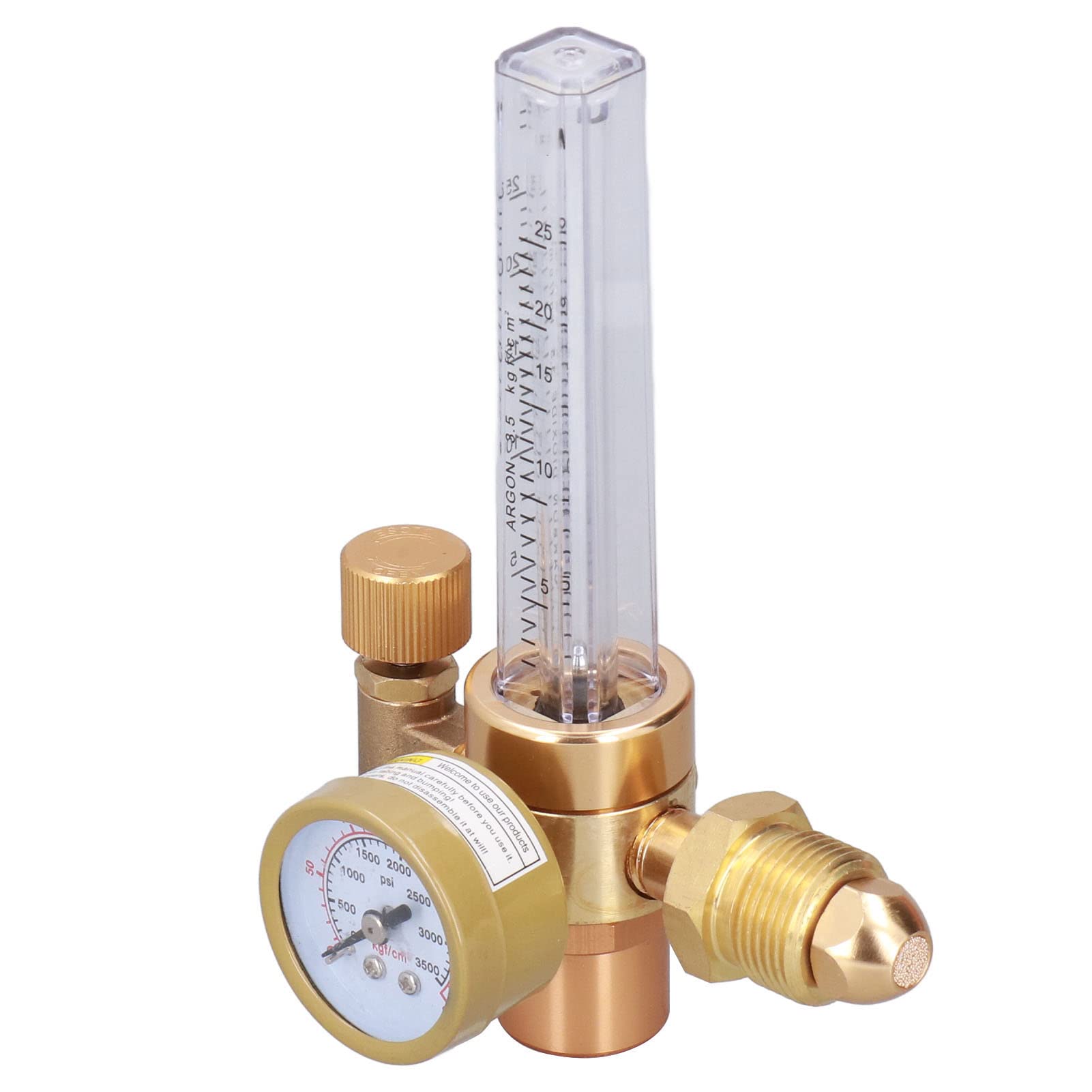Tyenaza CO2 Argon Flowmeter and Regulator, Welder Gas Regulator Gauge Argon Flow Meter Valve MIG Flowmeter Brass Welding Accessory