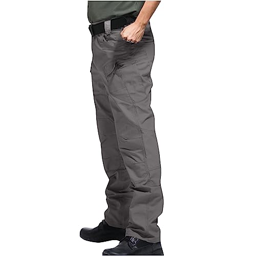 Mens Stretch Waterproof Tactical Pants Water Resistant Ripstop utdoor Military Combat Cargo Pants Hiking Casual Work Trousers Gray