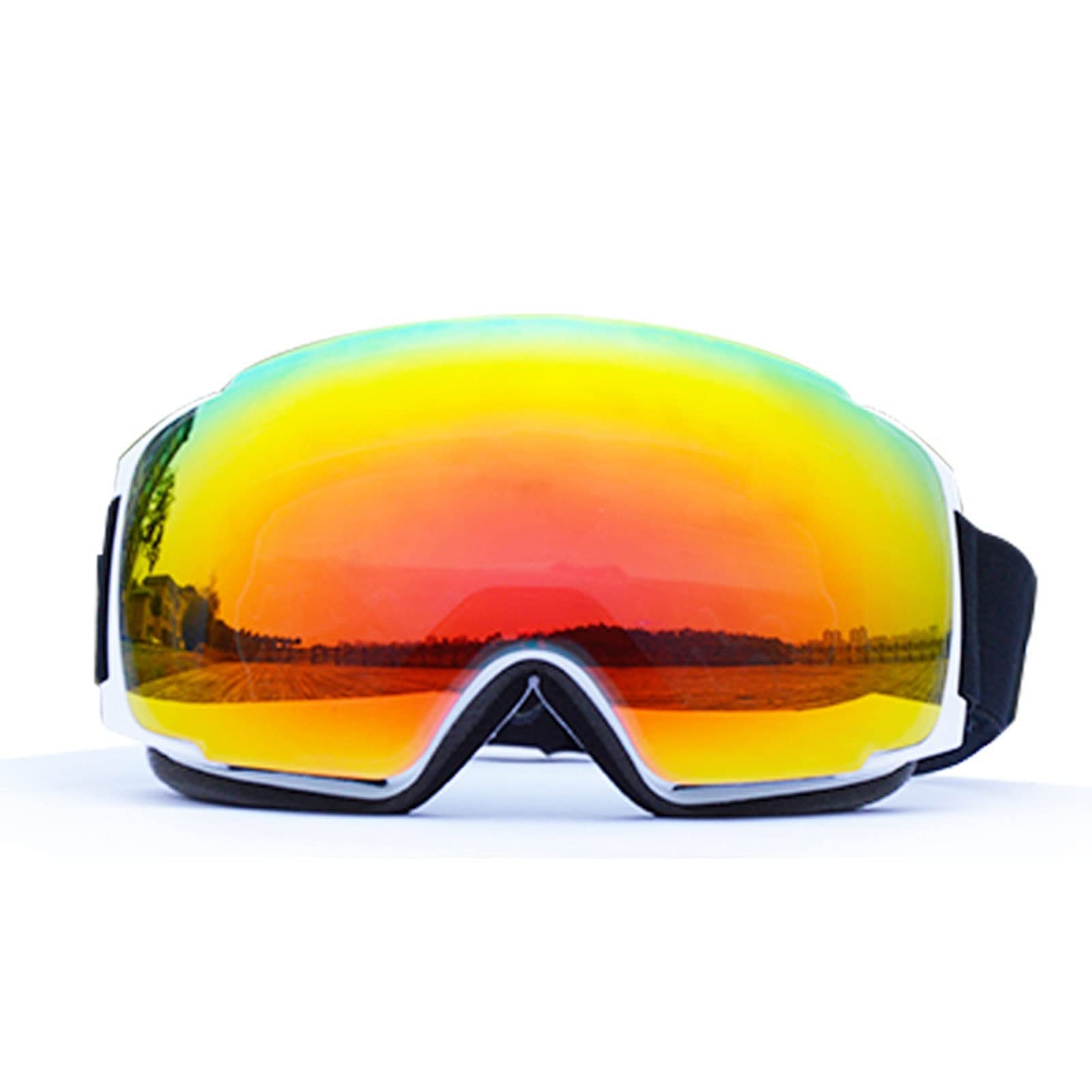 Sxdthy Ski Goggles, Snow Goggles with Thickened Sponge Pad & Adjustable Elastic Band for Men Women Adult (Color : Red)
