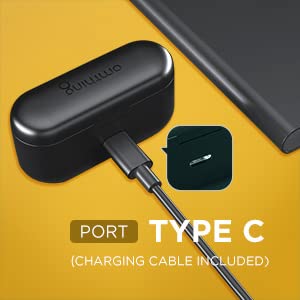 omthing Airfree Model EOOO2BT - in-Ear Headphones with 4 environmetal Noise Cancellation Microphones - Bluetooth 5.0 - Earbuds Earphones - Black
