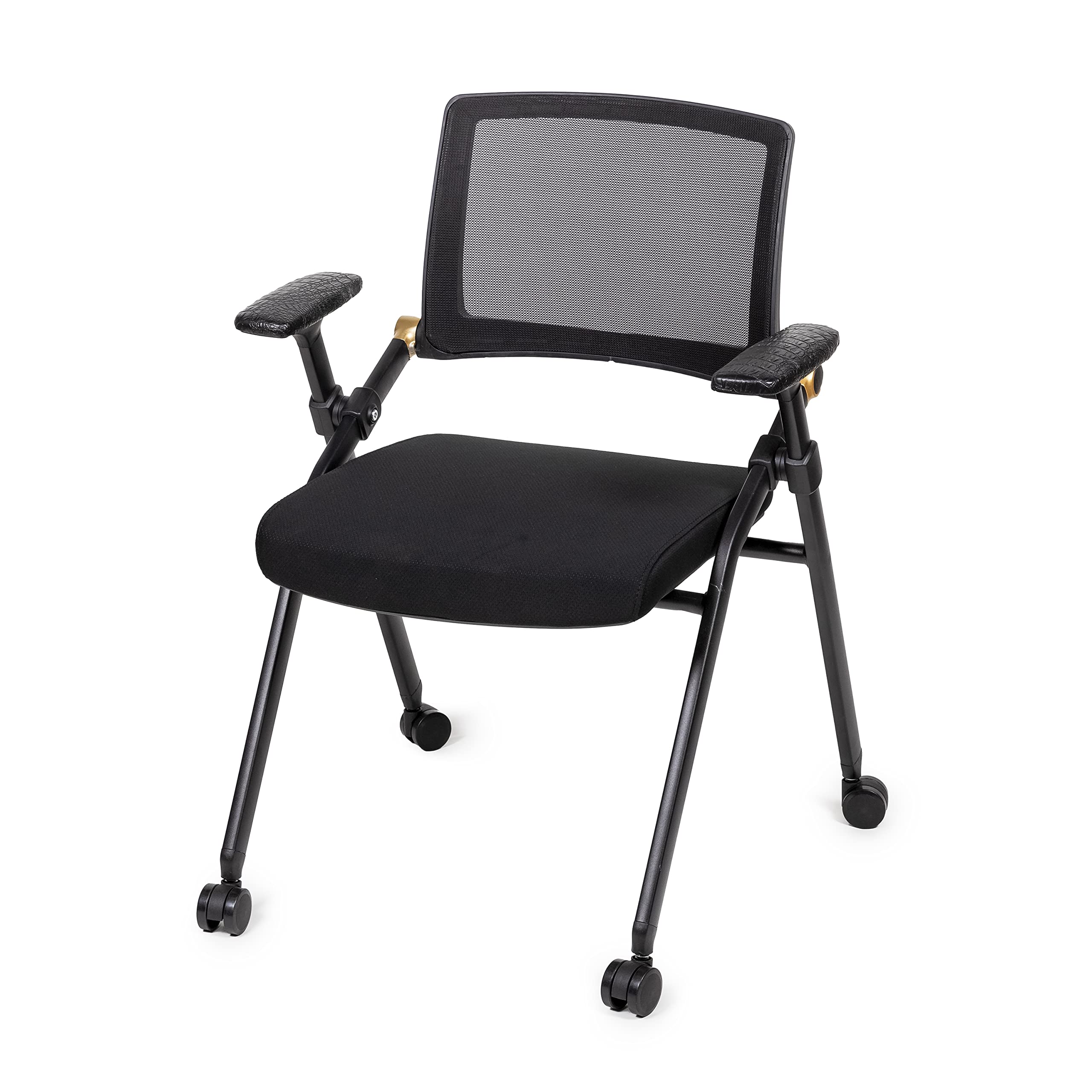 Triton Premium Poker Table Chair - Foldable and Long-Lasting Chairs with Padded Seats and Leather Armrests, Luxurious Vegas Style Casino Experience at Home (10 Chairs)