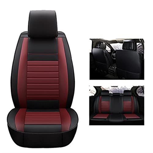 SMANNI Universal Leather auto seat Covers for DS All Models DS5 DS4 DS DS3 DS4S DS6 car Styling car Accessories auto Cushion (Color : Black red SE)