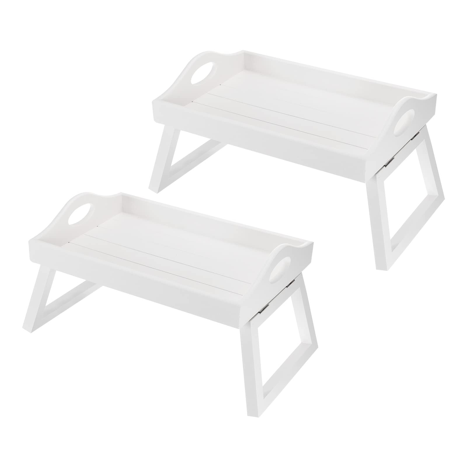 PATIKIL Sofa Armrest Tray, 2 Pack Arm Table Couch Tray Clamp on Table Portable Sofa Arm Table Wooden Couch Serving Platter for Drinks Eating, White