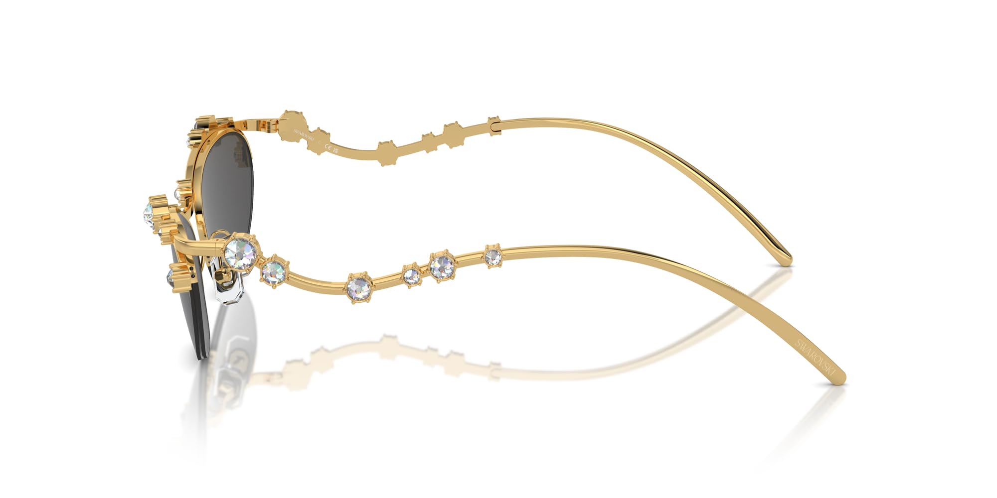 SWAROVSKI SK7016 Sunglasses, Gold/Dark Grey, 56 mm
