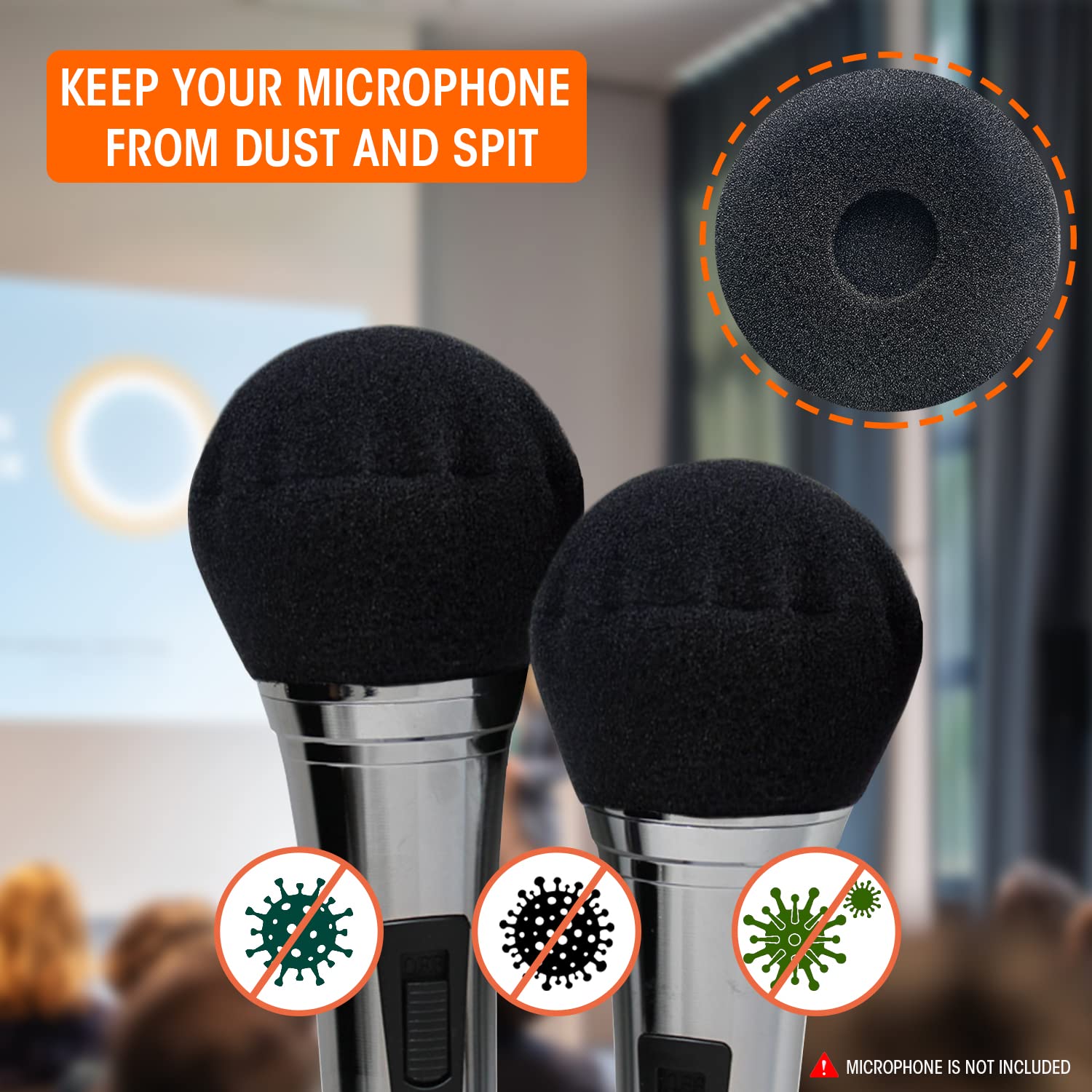 VELKPRO Microphone Windscreen, Mini Foam Mic Covers, High-Density Foam Protection for Small Lapel Lavalier Headset Microphones Shotgun and Condenser Microphones (Large)