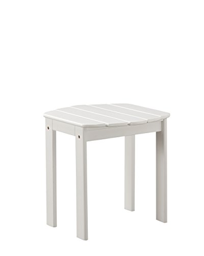 Linon Adirondack, White End Table, 18.5"D x 18.11"W x 18.11"H