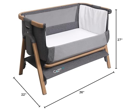 Tutti Bambini CoZee Air Bedside Bassinet (Oak and Light Pink)