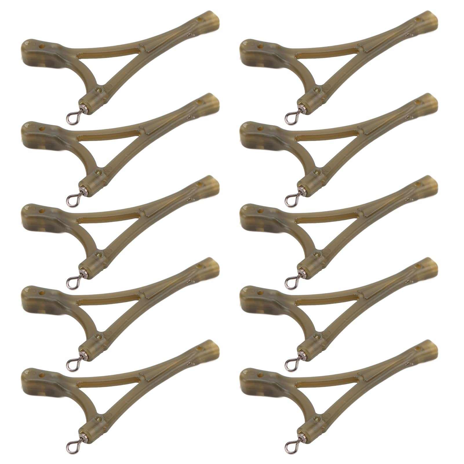 plplaaoo 10Pcs Carp Fishing Accessories, Feeder Cage Carp Rigs Tool, Side Bend Rolling Swivel Fish Tackle Carp Rigs Tool with O Connector, Lure Pegs Accessories Surface Bait Equipment