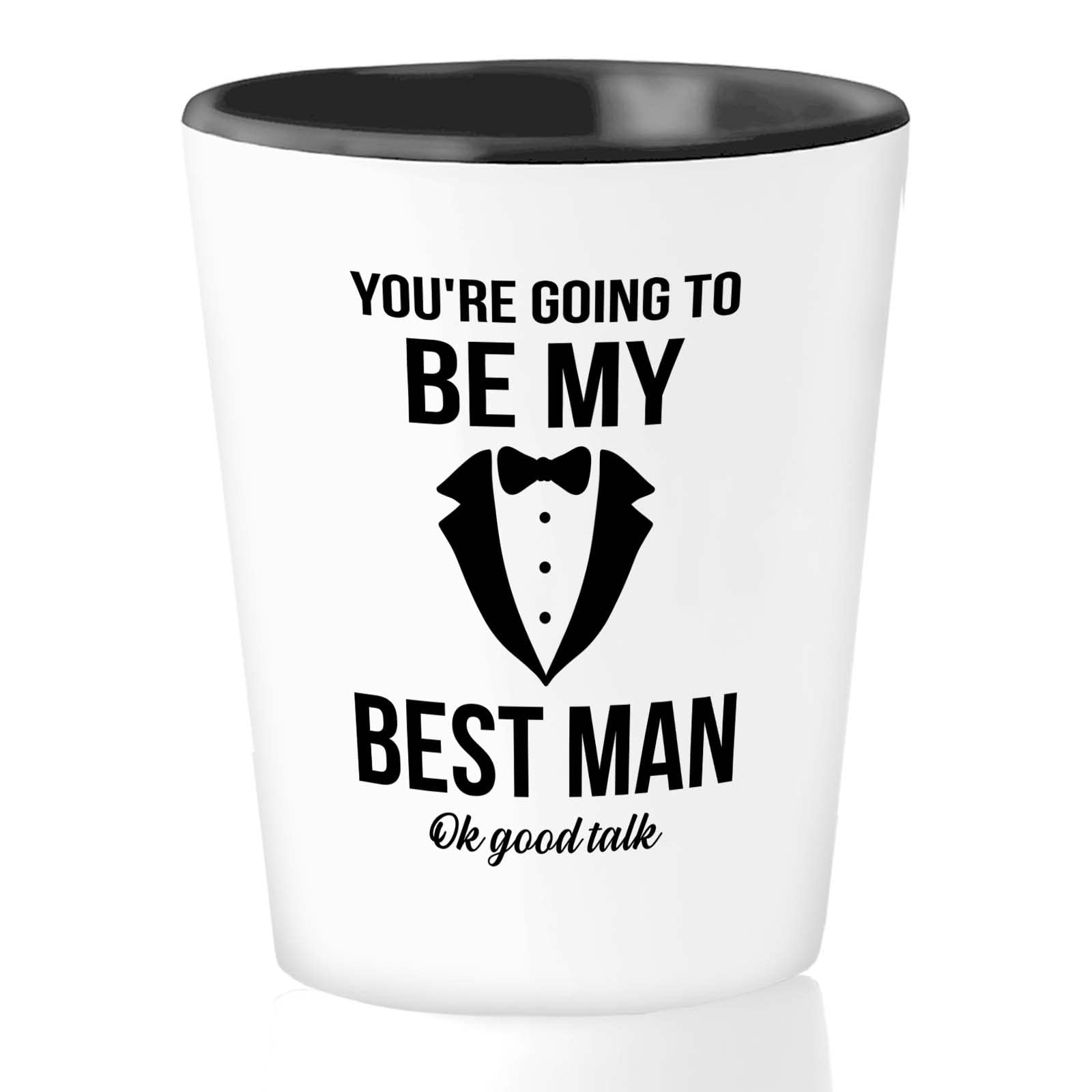 Proposal Shot Glass 1.5oz - Legendary Bridesman - Dad Romantic Marriage Relationship Fiancee Engagement Wedding Day Step Dad Mam Best Friend Future Husband Wife