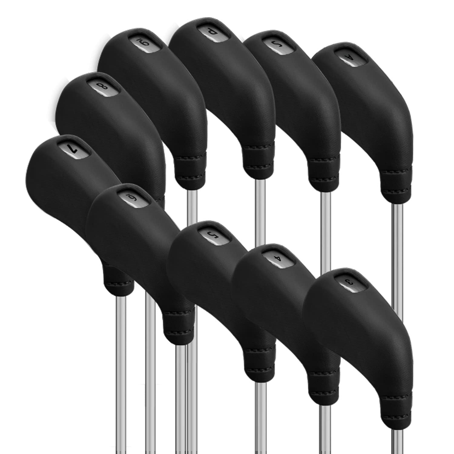 PGM Golf Club Covers 10pcs or 2pcs Iron Head Covers with No. Opening Easy On Off Protective Washable Golf Headcovers Fit Most Right Handed Brands