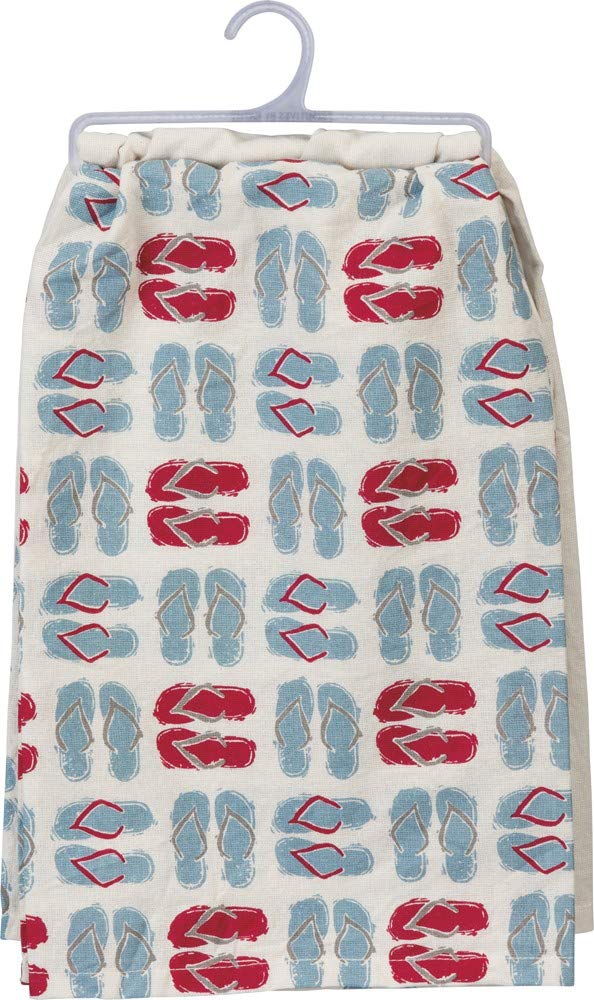 Primitives by Kathy Beach Holiday Dish Towel, Flip Flop State of Mind 28 inches length x 28 inches width square