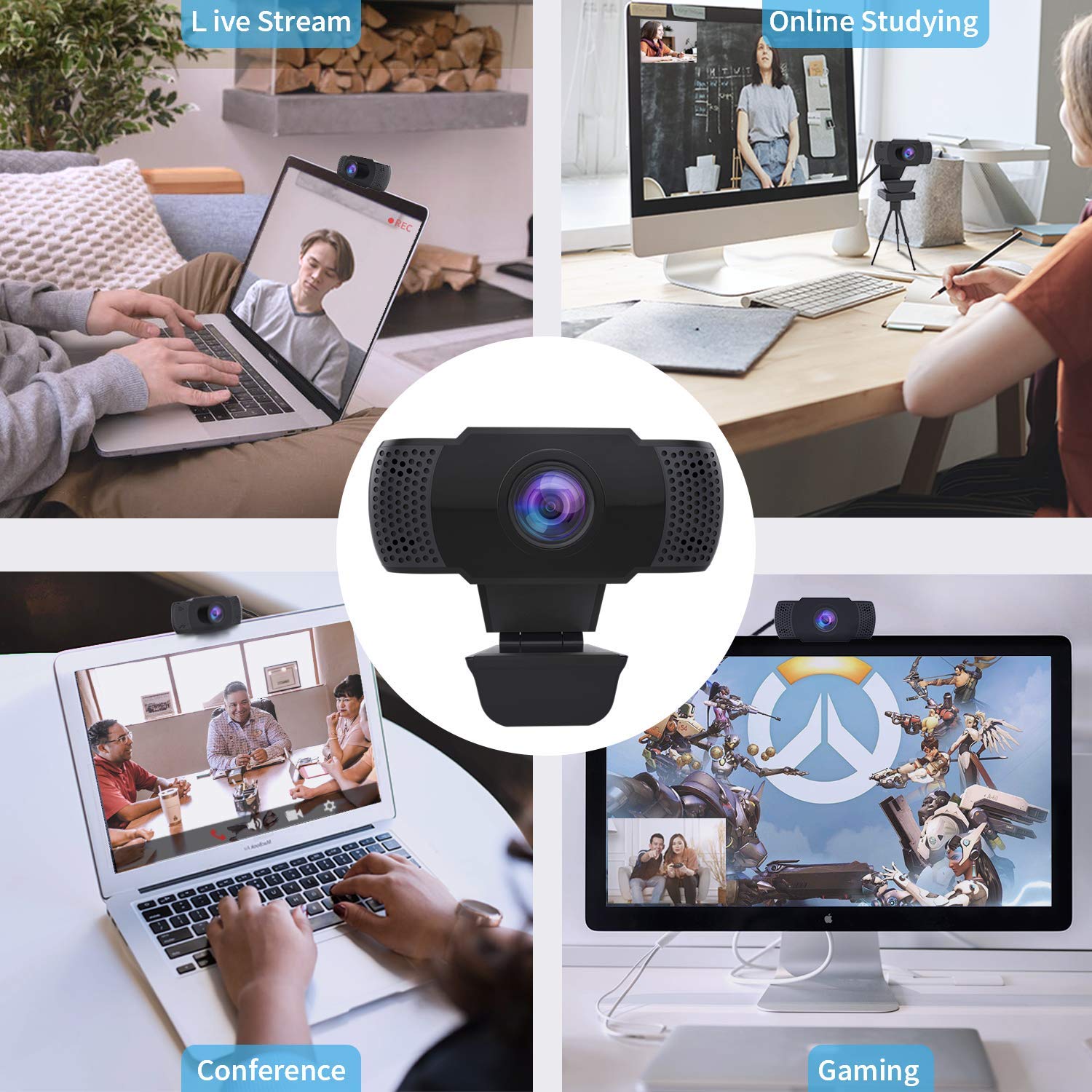 wansview 1080P Webcam with Microphone