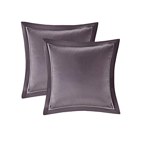 Madison Park Essentials Cal King Comforter Set, 24 Piece Bedding With Matching Curtains, Decorative Pillows, Luxe Diamond Tufting , Room in a Bag Joella Collection, Plum Cal King