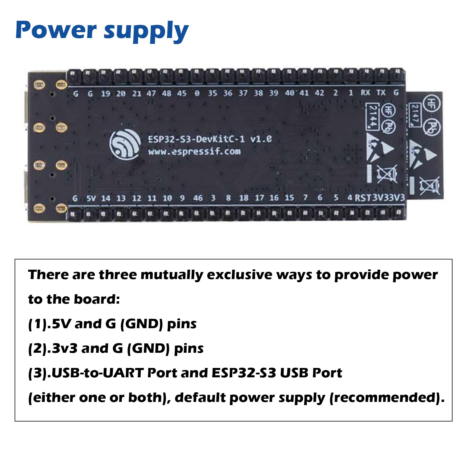 Wishiot Esp32-S3-Devkitc-1 N8R8 Development Board Entry-Level with Esp32-S3-Wroom-1 8 Mb Flash Complete WiFi+Bluetooth Le Functions
