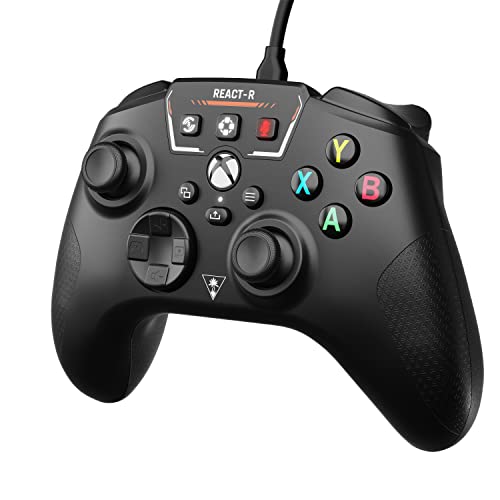 Turtle Beach REACT-R Wired Game Controller – Officially Licensed for Xbox Series X & S, Xbox One, and Windows 10|11 PC’s – Black