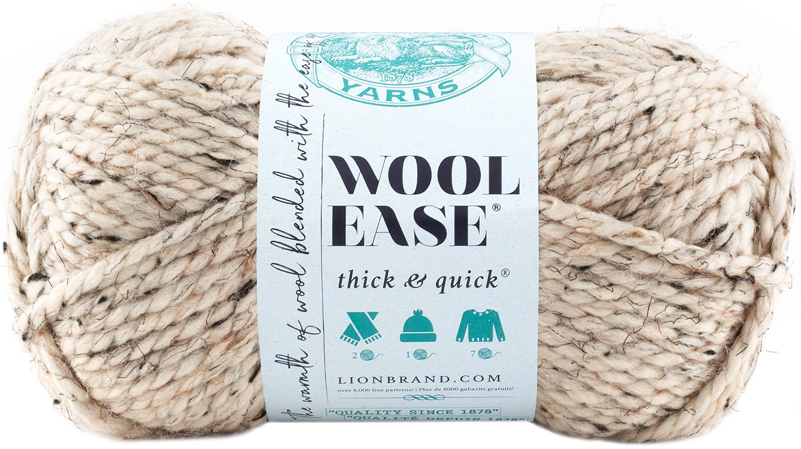Lion Brand Wool Ease Thick and Quick Yarn (3-Pack) Oatmeal 640-123