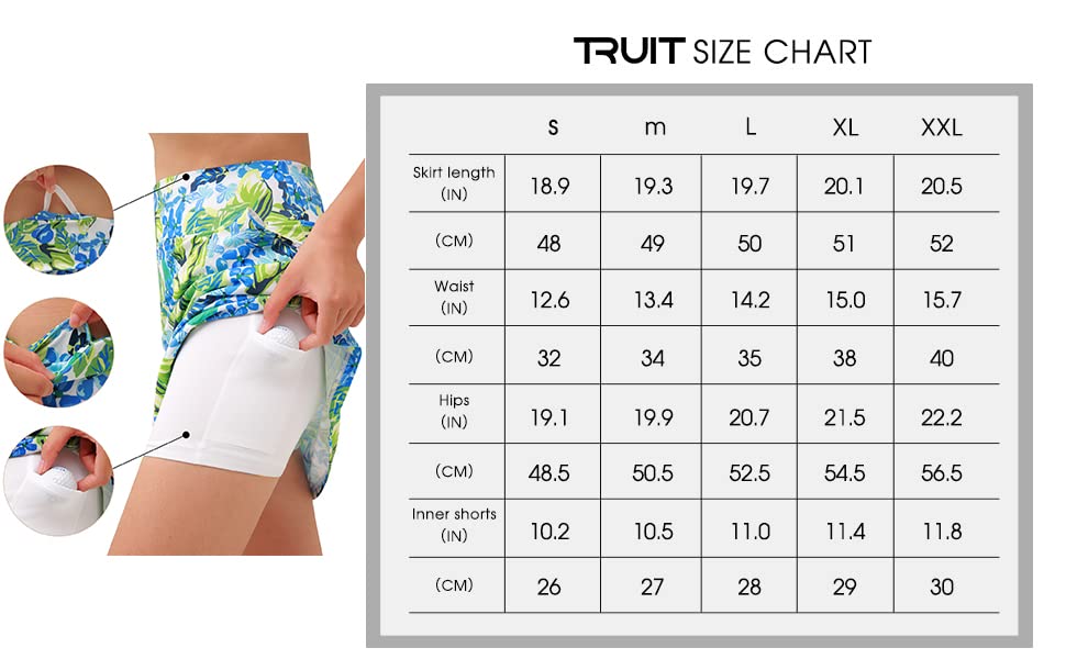 Skorts Skirts for Women with Pockets Golf Skirt Long Tennis Skort for Womens Printed XL