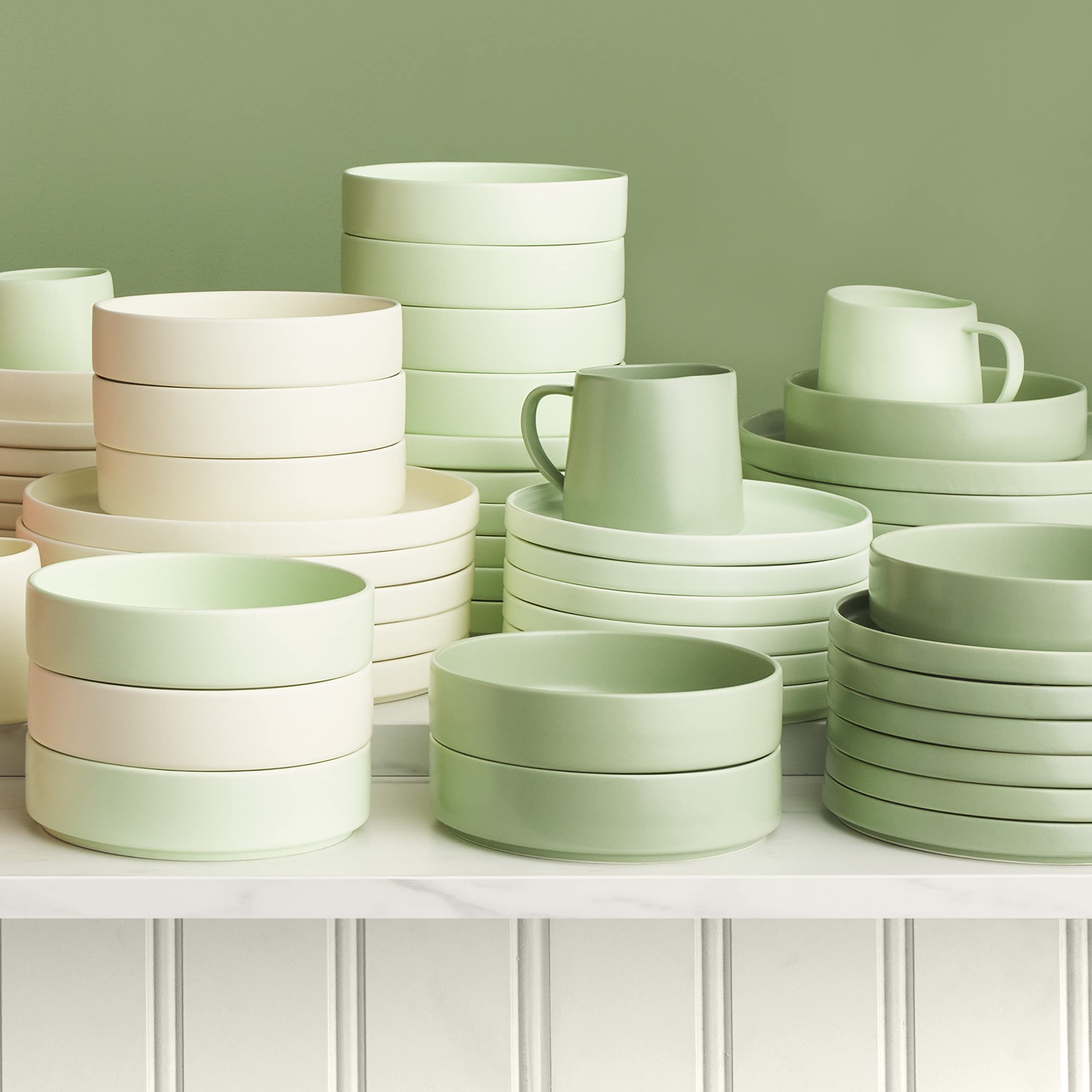 Stone lain Stella Salad Plate 6-Piece Set, Round, Porcelain, Honeydew