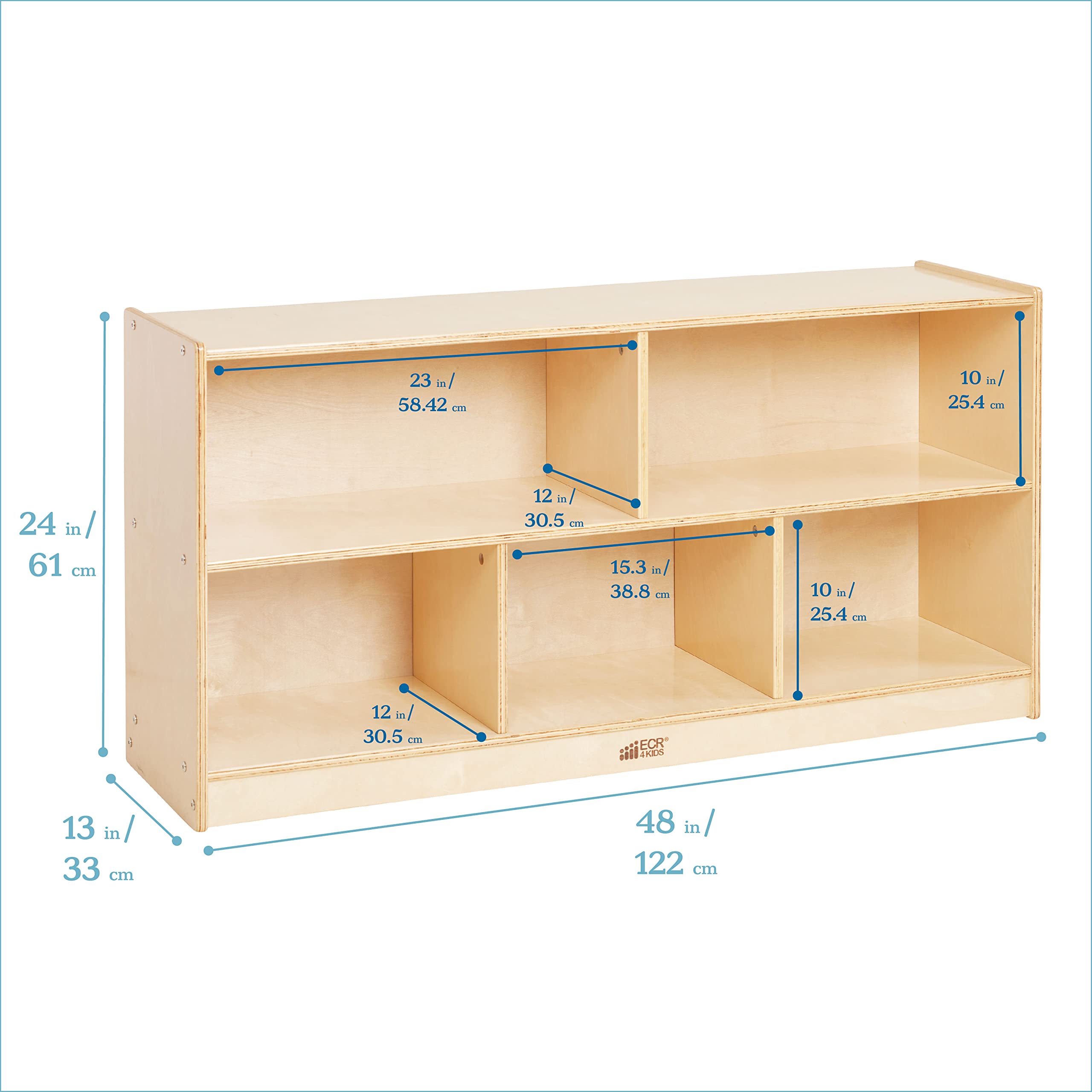 Sprogs Heavy Duty Childrens Standard 52" L Stackable Daycare Cots & ECR4Kids 5-Compartment Mobile Storage Cabinet, 24in, Classroom Furniture, Natural
