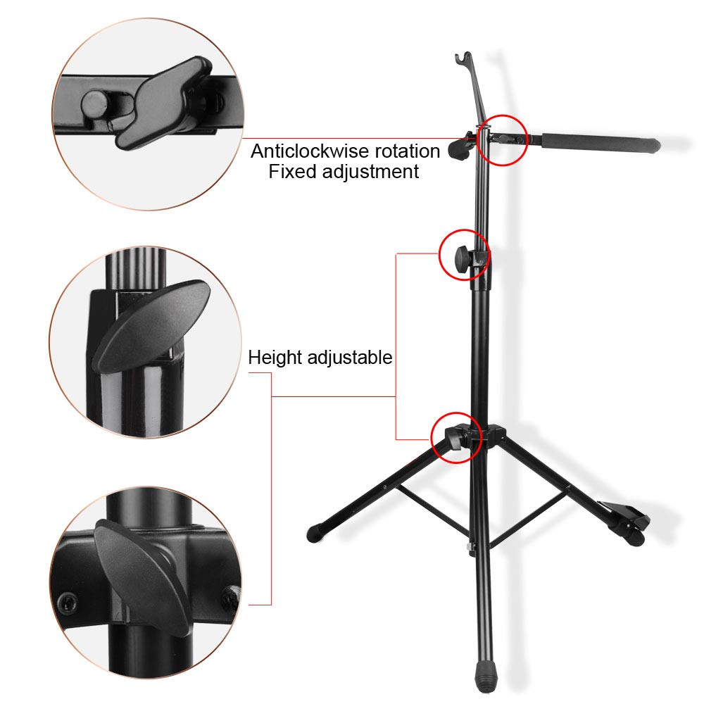 Mr.Power Adjustable Foldable Tripod Stand for Cello with Hook for Bow