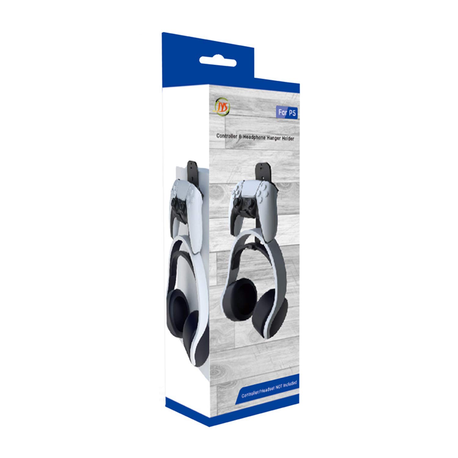 Mcbazel Controller and Headset Stand Wall Mount Hanger Holder for PS5/ PS4/ NS Switch/ Xbox One/ Xbox Series X&S/ PC/ Steam & More Game Controller and Headphone - White