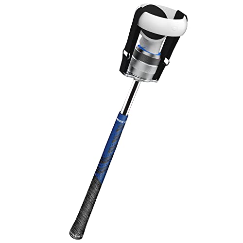 VR Golf Club Handle Accessory for Oculus Quest 2 / Meta Quest Pro - Aluminum Case and Shaft with Real Golf Grip - Quest 2 Golf Club Attachment With Controller Secure Reinforced Straps