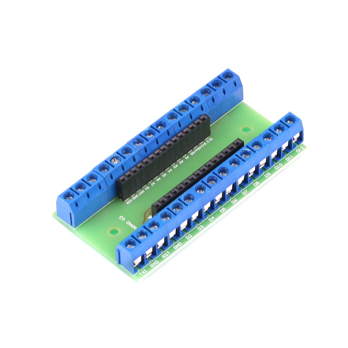 MakerFocus 5pcs Nano V3.0 AVR Atmega328P-AU Adapter, Nano Terminal Adapter Shield Expansion Board for Ar duino Nano V3.0 AVR Atmega328P-AU Module