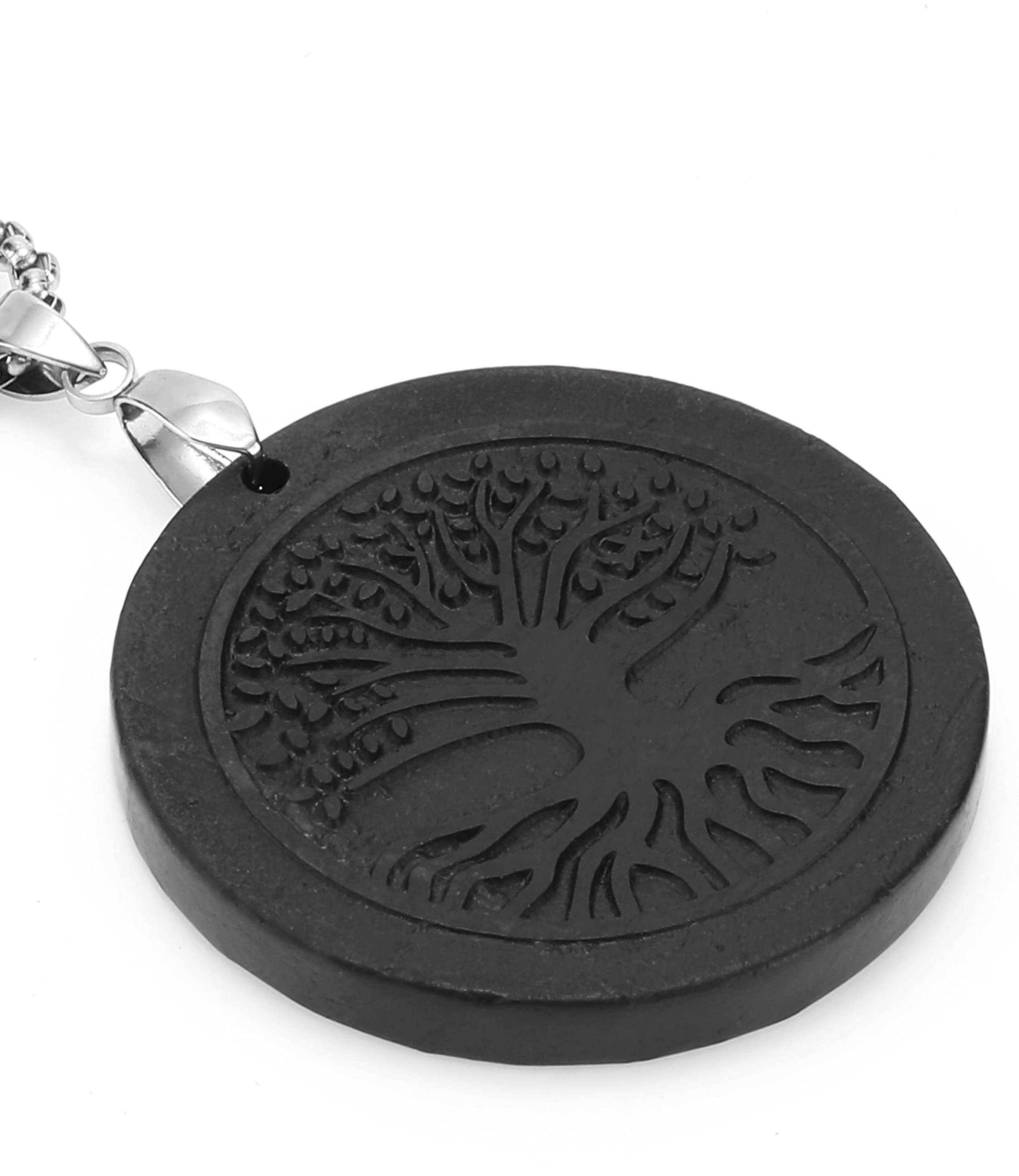 SZFMSWE Shungite Necklace Tree of Life Shungite Stone Pendant