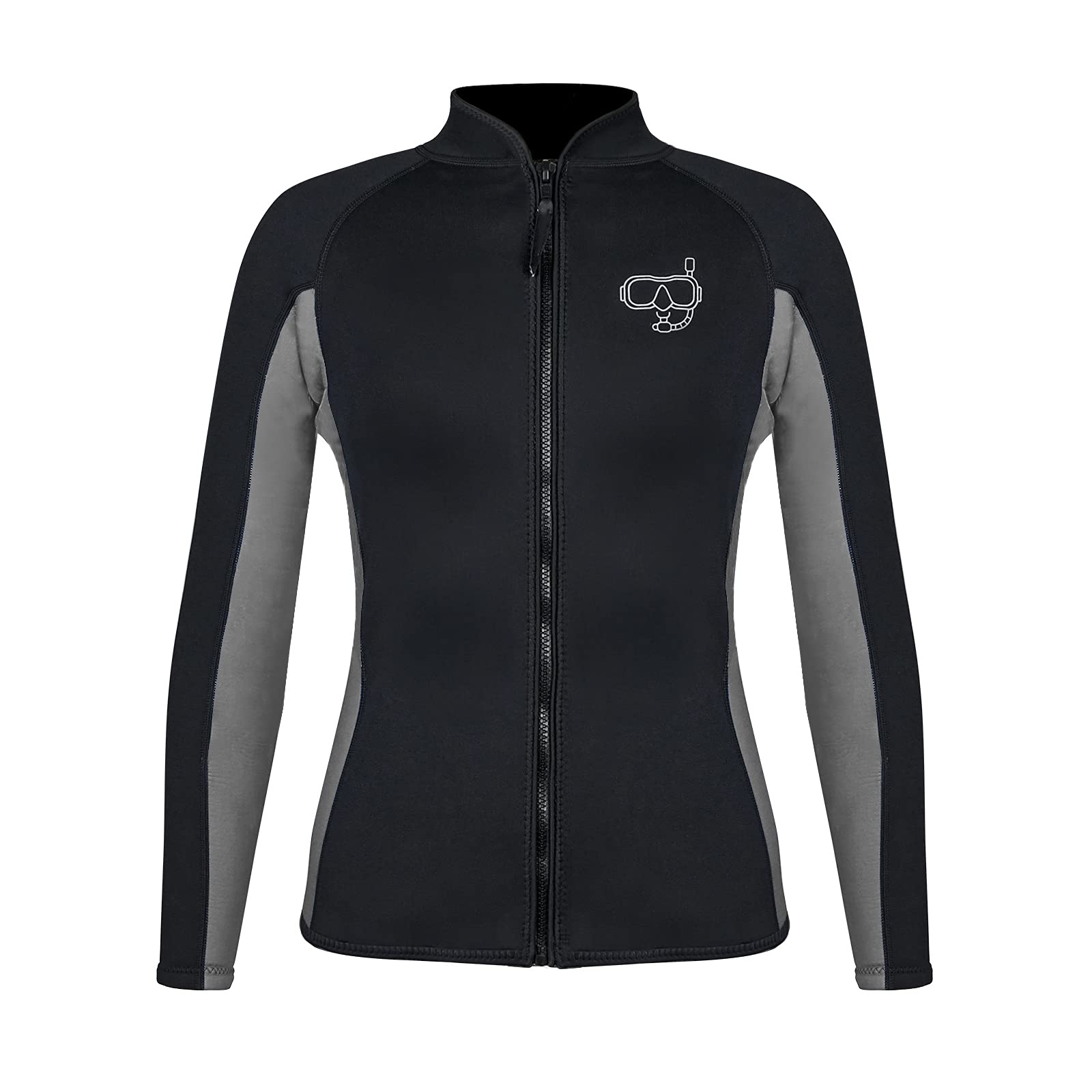 PZZMY Wetsuits Top Women Men 3mm Neoprene Suits Wetsuit Jacket Front Zipper Long Sleeve Wet Suits Jacket Men for Surfing Canoeing Paddle Boarding Scuba Diving Jacket Men