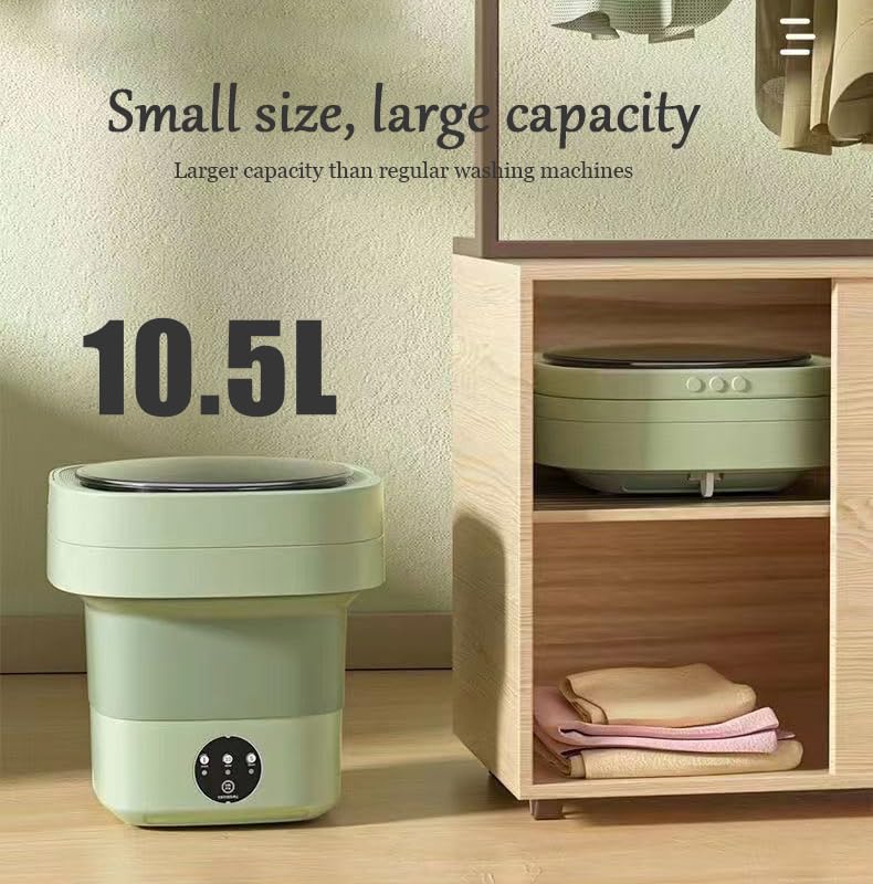 Portable Foldable Bucket Washing Machine Small Turbine Washer with Drain Basket for Apartment Dorm, Underwear or Small Items, Camping, RV, Travel (110V-240V) - Best Gift Choice