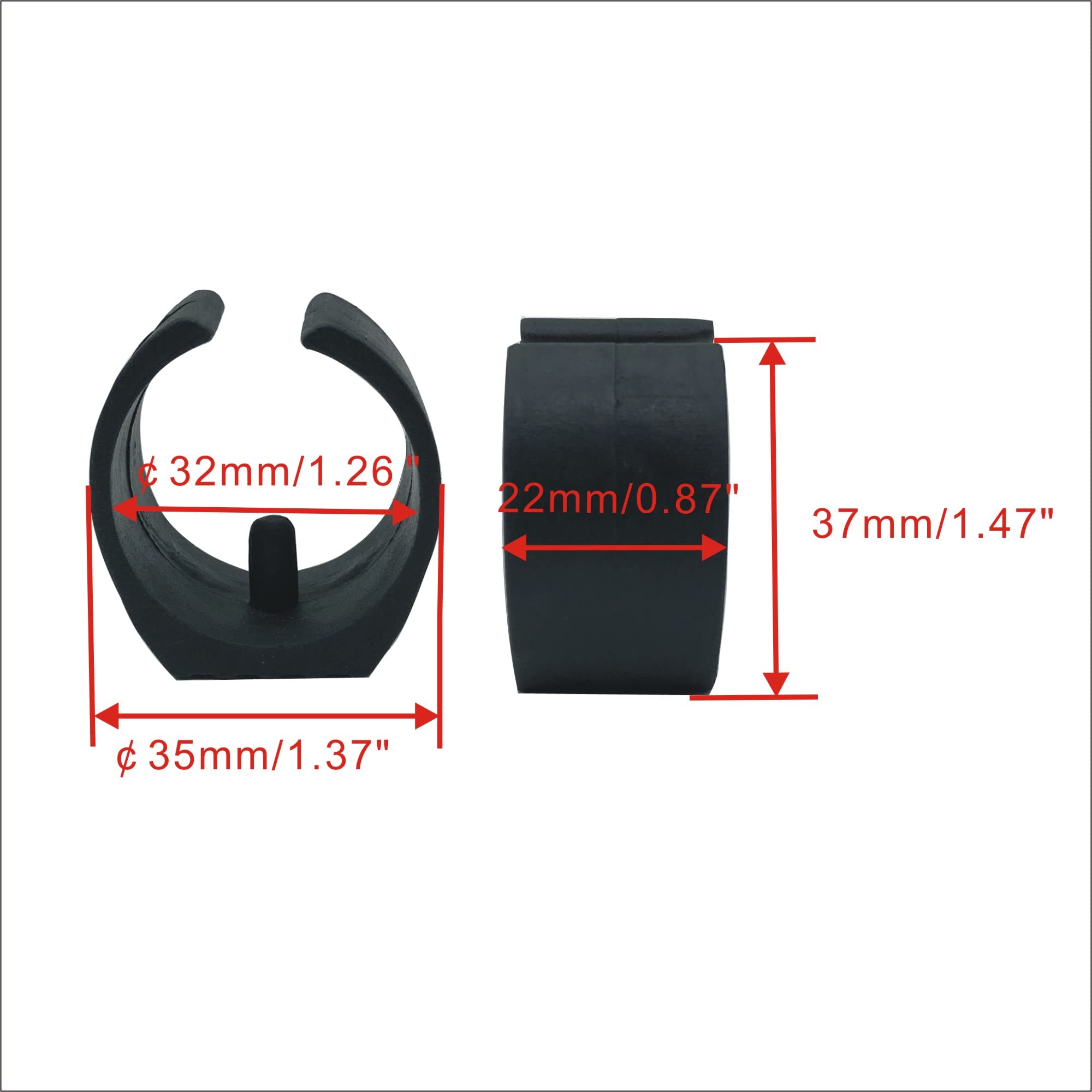 Open Foot pad Furniture Pipe Foot Bayonet pad Anti-Skid Rubber Plastic Open Bayonet Rubber Round Pipe Foot pad (10, ID:1.26 inch(32MM)