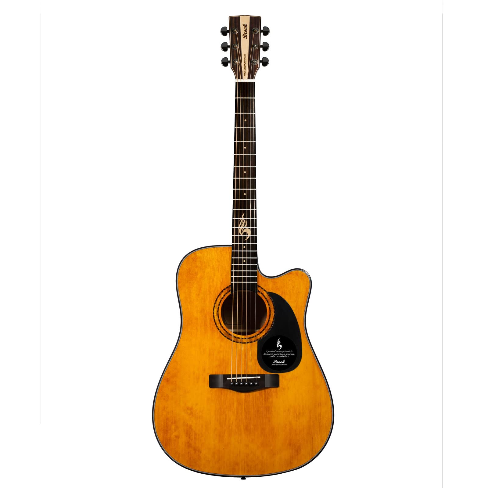 Topoworl 41 inch Acoustic Guitar Spruce Sapele Wood Guitar for Beginner Teens Adult with Guitar Strap Capo Pick Guard Plate S25G D Type Chamfer