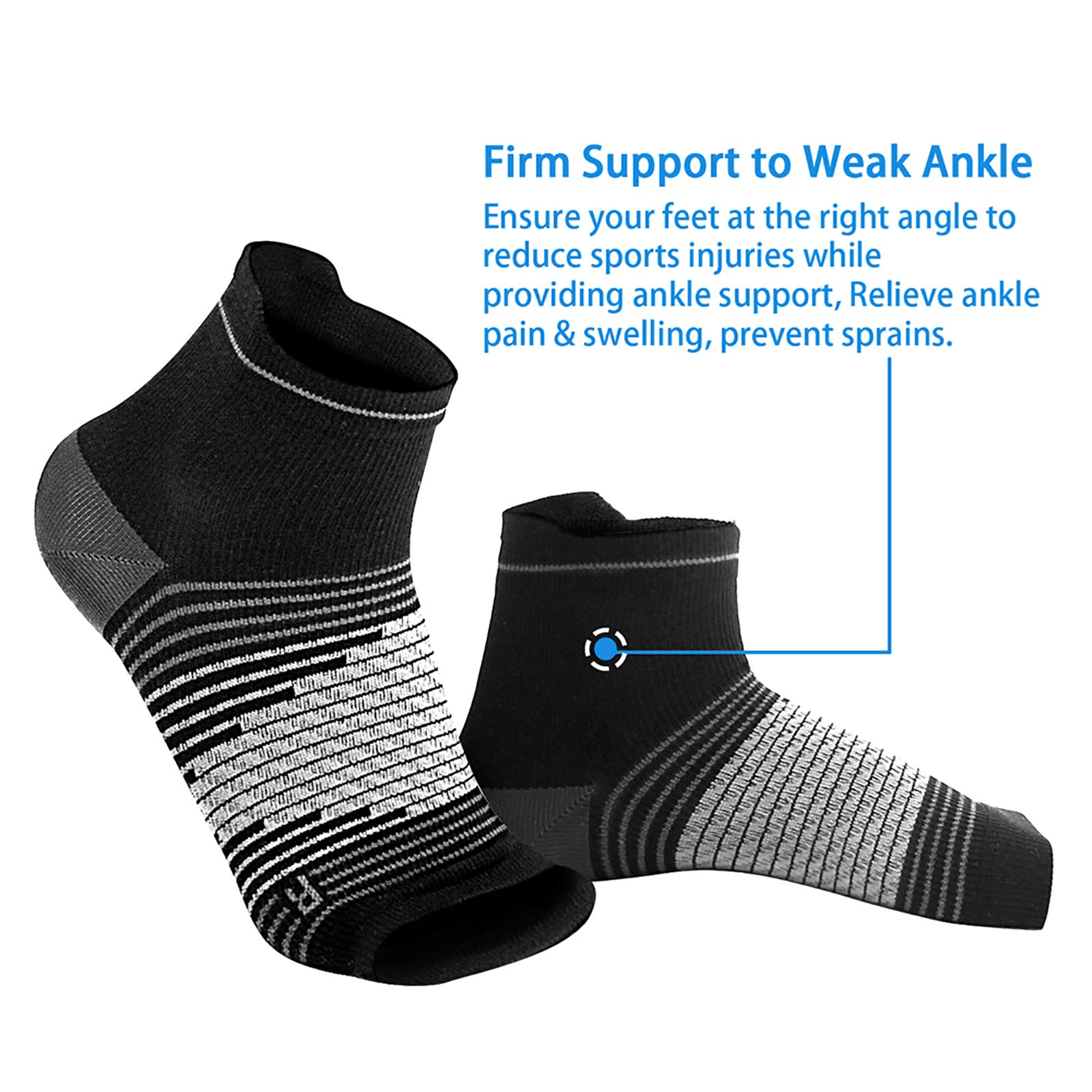 Plantar Fasciitis Socks Womens, Ankle Compression Socks Arch Support Socks for Heel Pain Relief, Boost Blood Circulation, Relieve Arch Pain, Heel Compression Sleeve Reduce Foot Swelling, Black XL