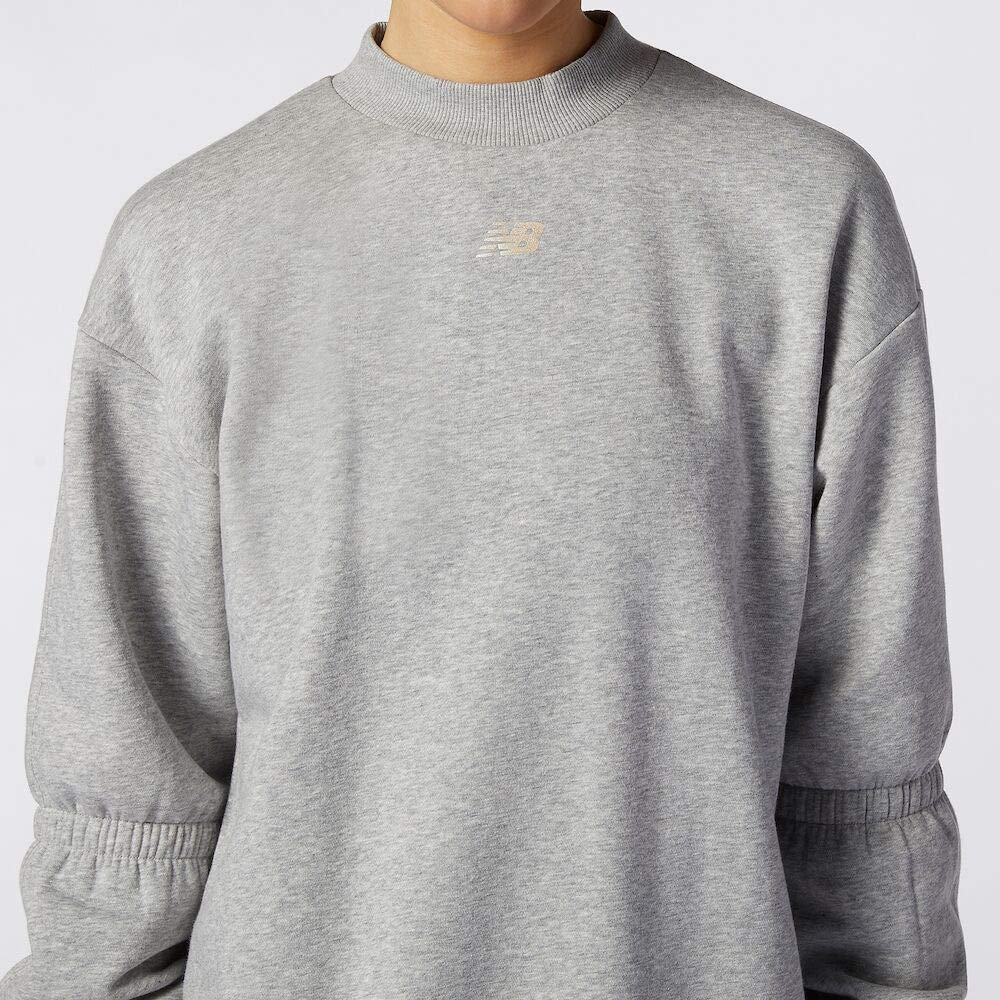 New Balance Women's Achiever Crew Sweatshirt, Athletic Grey, Small