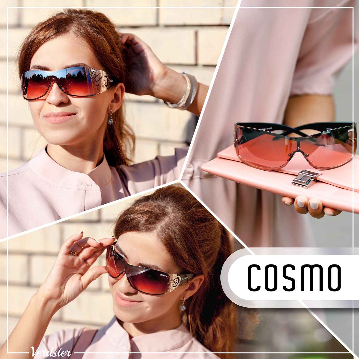 Verdster Sunglasses Womens - Oversized Sunglasses for Women β Ladies Trendy Sun Glasses Wraparound Non Polarized Sunnies β Large Y2K Shield Shades - Cosmo Brown