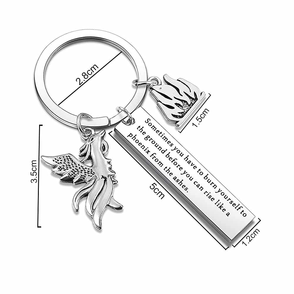 Picalela Inspirational Phoenix Gift Phoenix Keychain Rising Rebirth Phoenix Jewelry