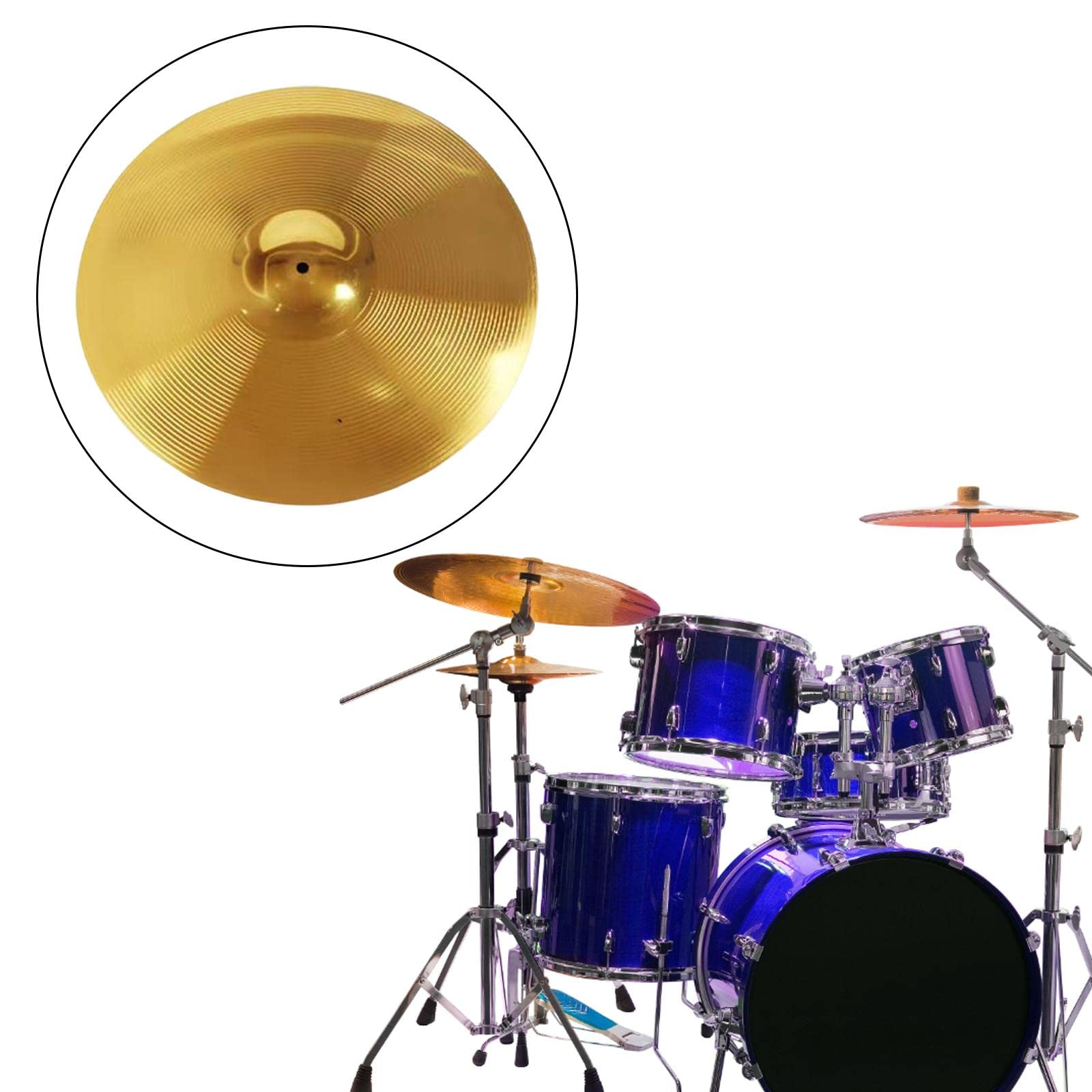 Tachiuwa Durable Brass Jazz Drum Crash Cymbals Alloy Crash Cymbal Hi Hat for Drum Players, 12inch