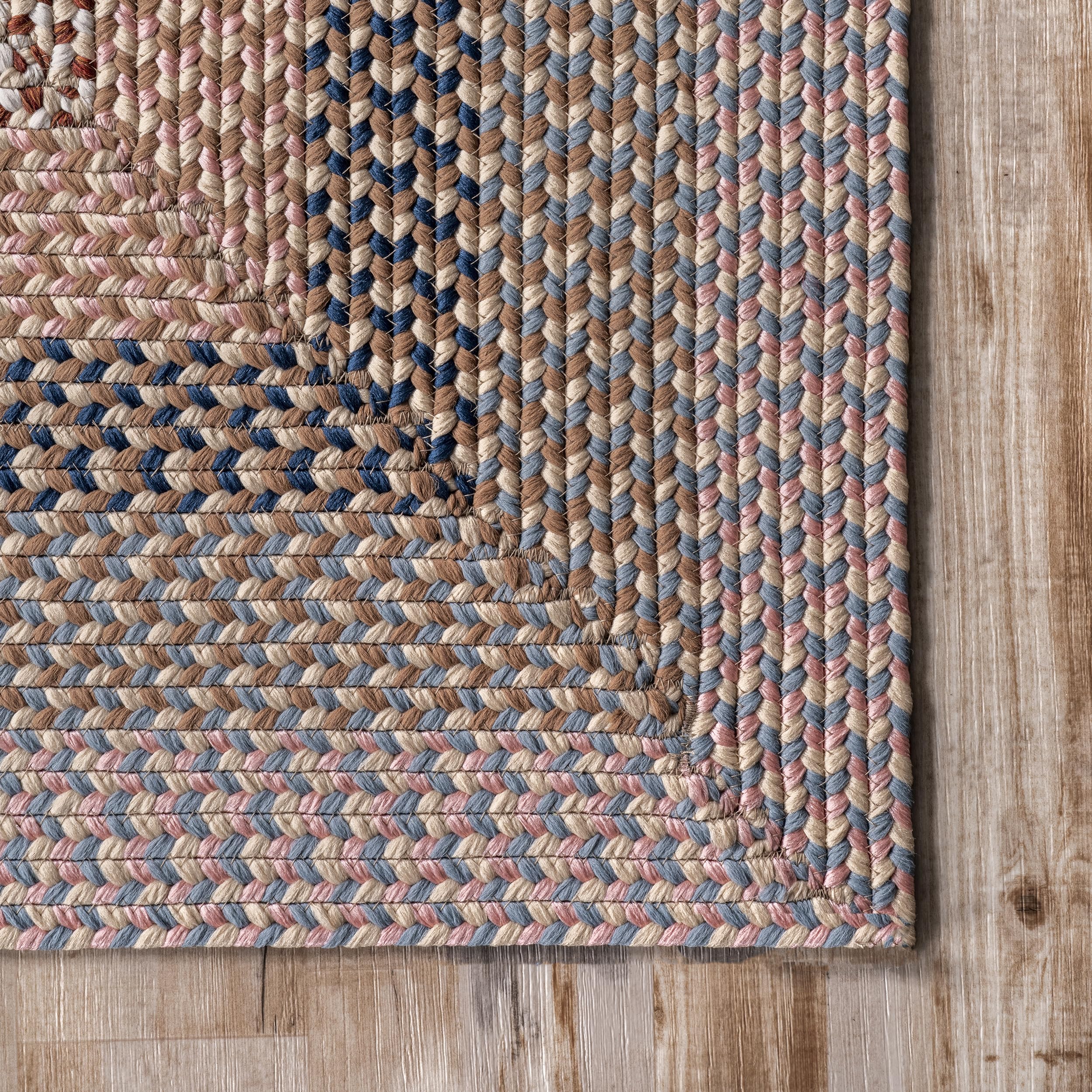 nuLOOM Gwyneth Braided Stripes Indoor/Outdoor Area Rug, 5x8, Beige Multi