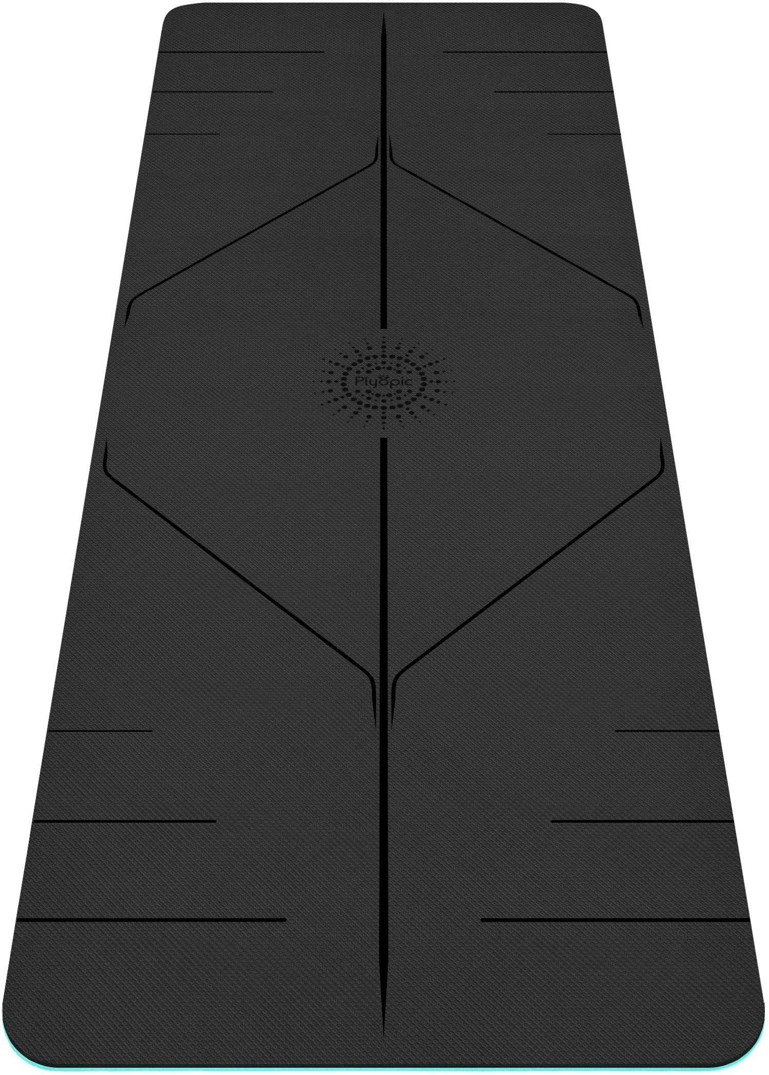 Plyopic Reversible Mat for Yoga, Pilates and Exercise | Premium 1/4-Inch Thick Non-Slip Yoga Mat with Alignment Lines. Lightweight with Dense Cushioning for Extra Support and Stability