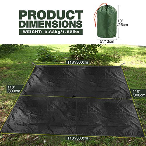 REDCAMP Lightweight Camping Tarp Sun Shelter with Tarp Poles and Suction Cup, Waterproof Car Awning Sun Shade Awning Canopy Set for Backpacking Hiking Camping