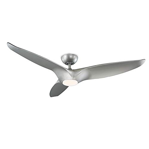 Morpheus III Smart Indoor and Outdoor 3-Blade Ceiling Fan 60in Automotive Silver with 3500K LED Light Kit and Wall Control works with Alexa, Google Assistant, Samsung Things, and iOS or Android App