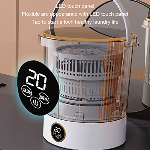 Portable Washing Machine, 6L 30W Portable Washer Small Washer with Drain Bucket Small Items, Ideal Choice for Camping, RV, Travel, Small Spaces, Lightweight and Easy to Carry