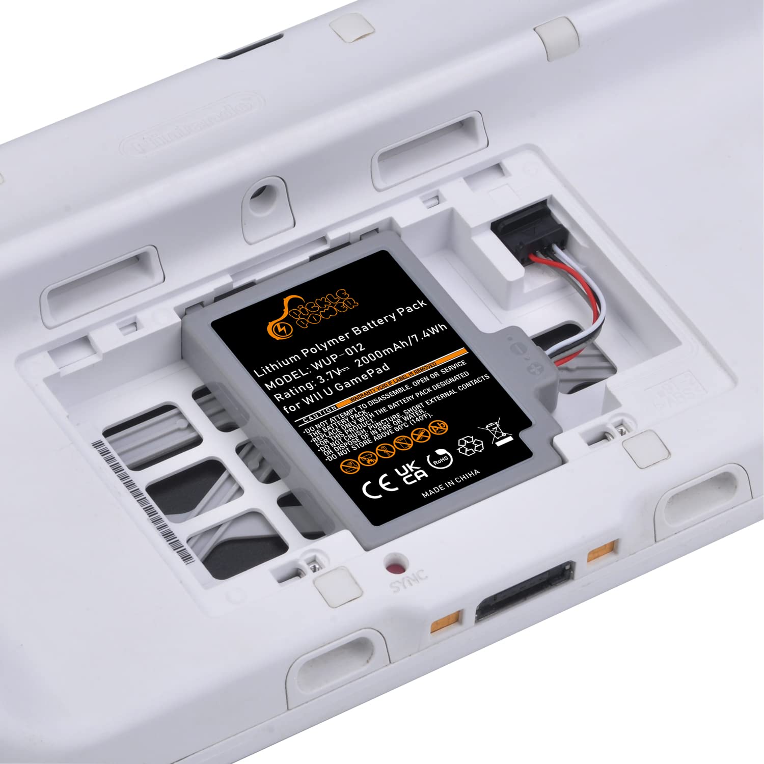 Pickle Power Wii U Gamepad Battery WUP-012 WUP-010 Rechargeable Battery Pack for Nintendo Wii U Gamepad