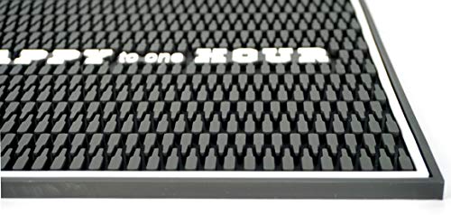 Premium Bar Mat - Non-Slip, Absorbent, and Multi-Purpose - Heavy Duty Commercial Grade Rubber - Dish Dry and Spill Mat for Kitchen or Cocktail Bar Countertops - Designed in USA - 16"x12"x0.4"-Black