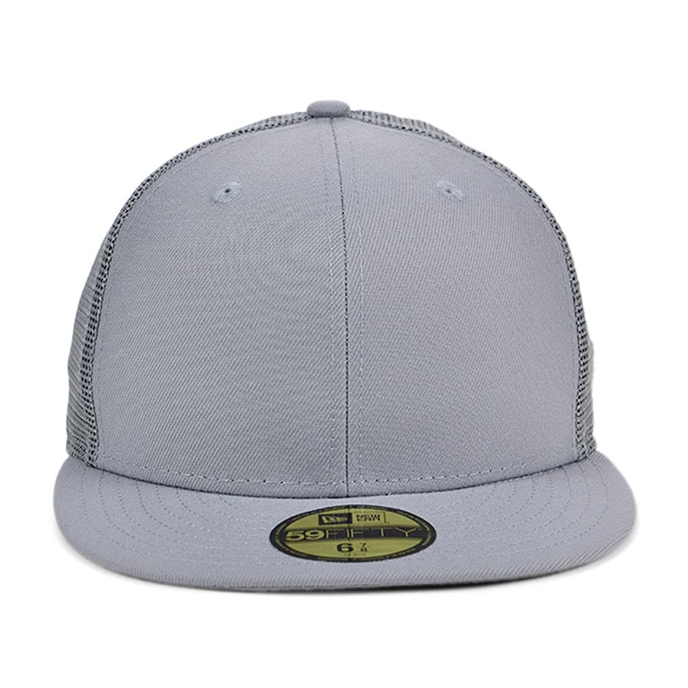 New Era Blank Custom 59FIFTY Fitted Trucker Cap Gray