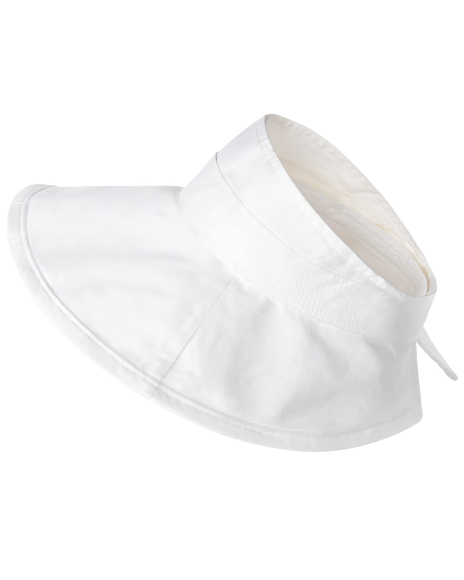 Sun Visors for Women Summer Beach Sun hat Womens Wide Brim Visor Packable UPF 50+ Sun Protection Hats White