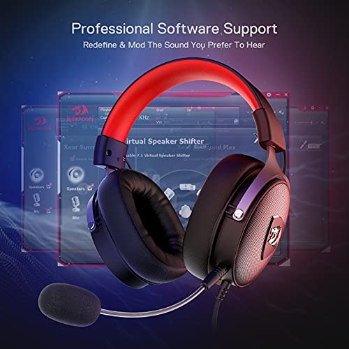 Redragon H520 Icon Wired Gaming Headset, 7.1 Surround Sound - Memory Foam Earpads - 50MM Drivers Headphone- Detachable Microphone with Pro Driver - Works with PC, PS4/3 & Xbox One/Series X, NS