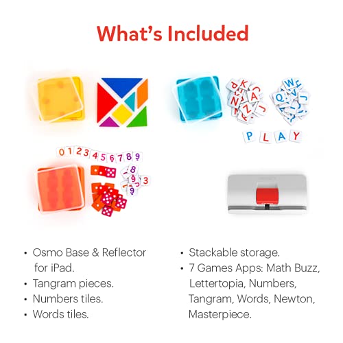 Osmo Genius Starter Kit - 7 Educational iPad Games for Spelling & Math, Ages 6-10